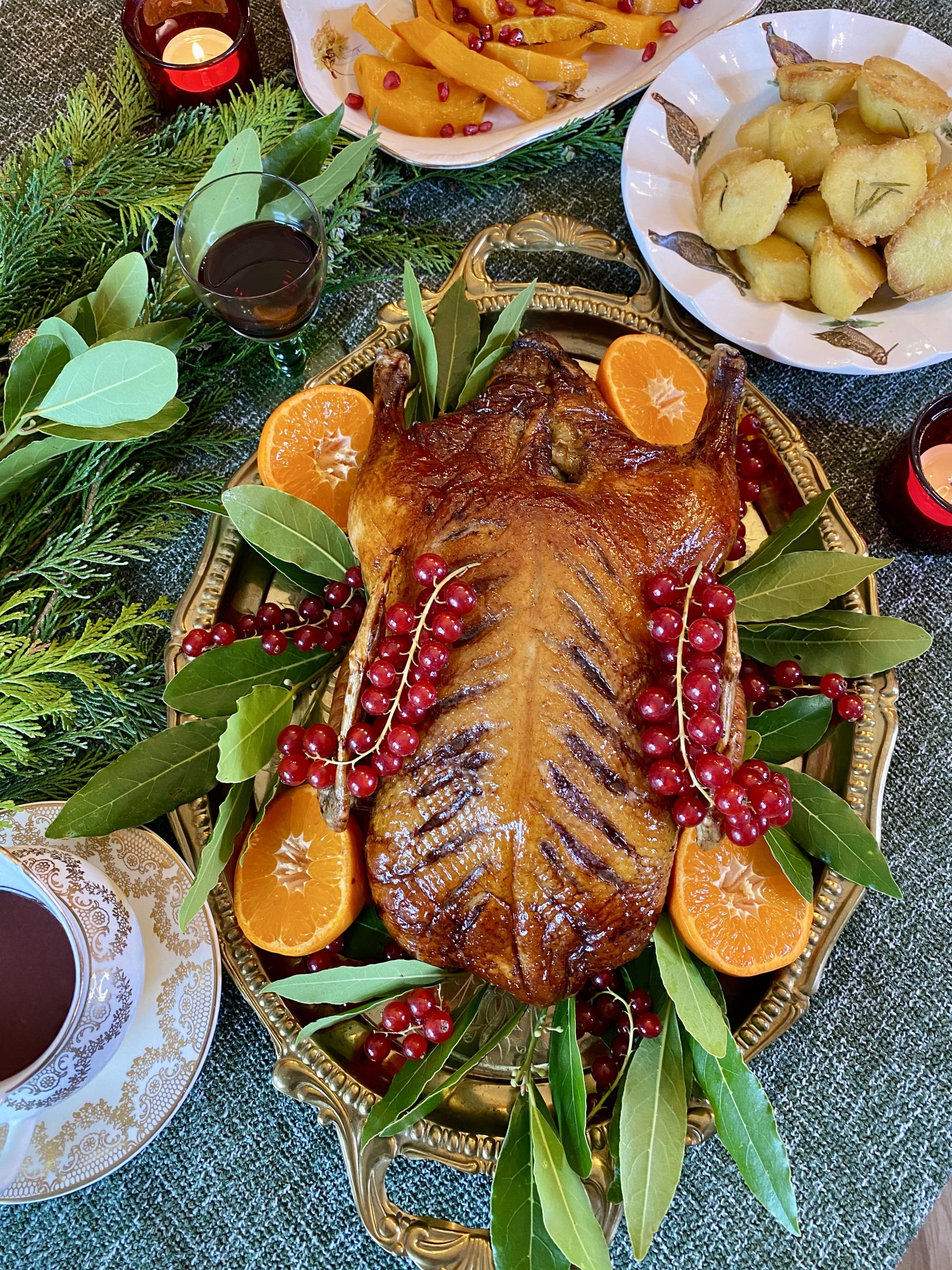 Roasted Whole Silver Hill Duck with Port Cranberry Sauce - Silver Hill Duck